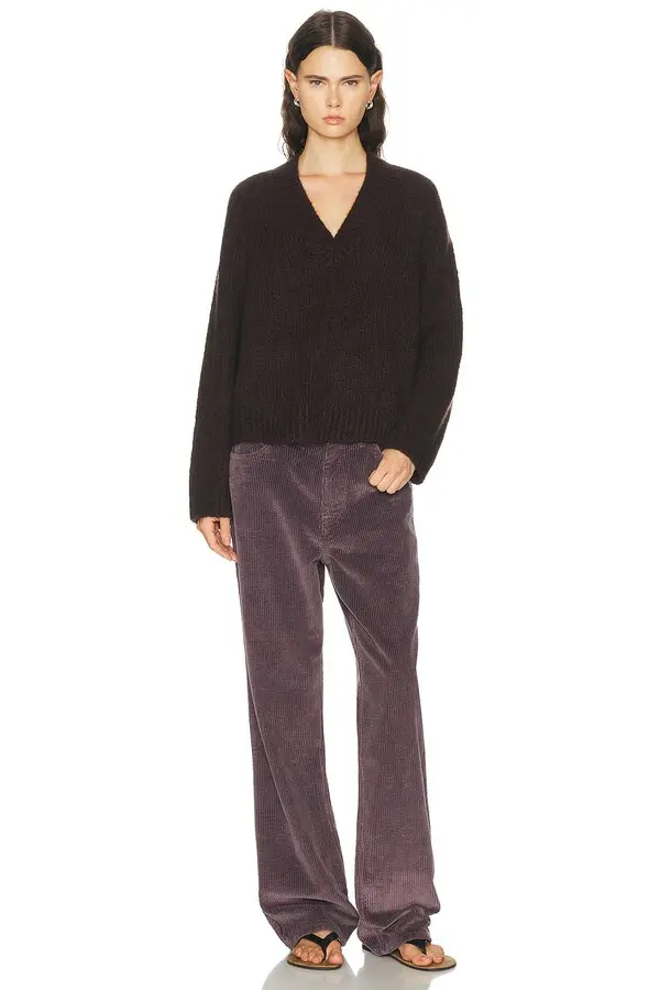 NILI LOTAN Isley Sweater In Brown - Dark Cedar