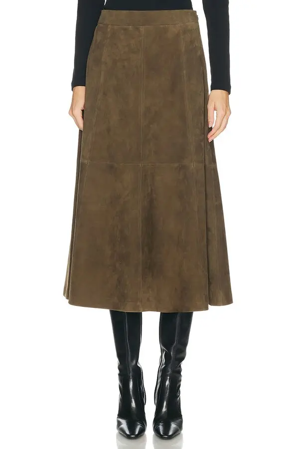 Jenni Kayne Suede Wolfe Skirt - Olive