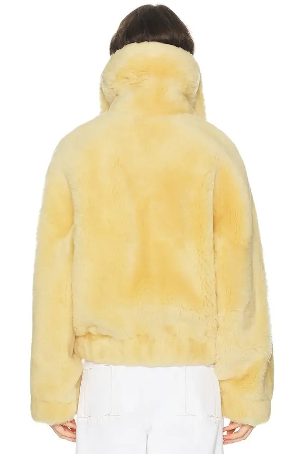 Helmut Lang Shearling Bomber Jacket In Yellow