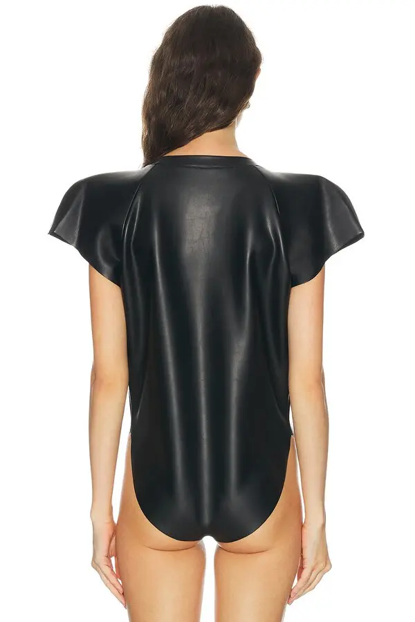 Norma Kamali Cap Sleeve Bomber Bodysuit