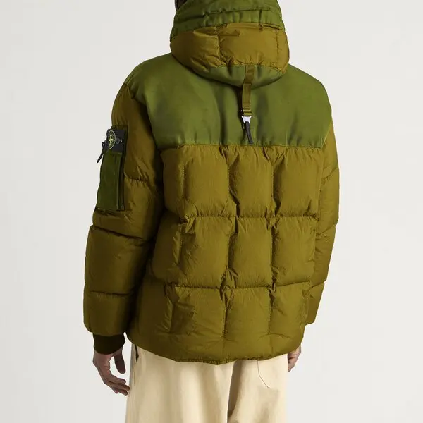 Stone Island Garment Dyed Crinkle Reps Ny Hooded Down Jacket