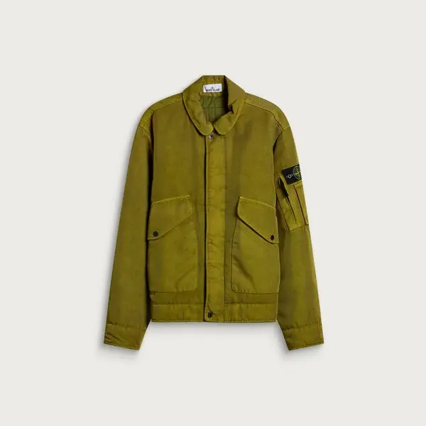 Stone Island Dense Oxford Nylon-tc Bomber Jacket - Cactus