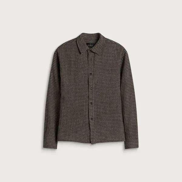 BEACH BRAINS Hold Micro Check Shirt - Brown Check