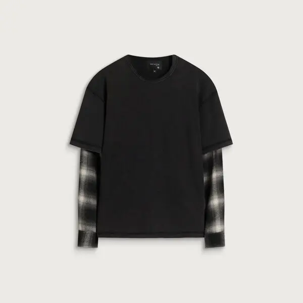 BEACH BRAINS Dead End Double Layer Shirt - Black/plaid