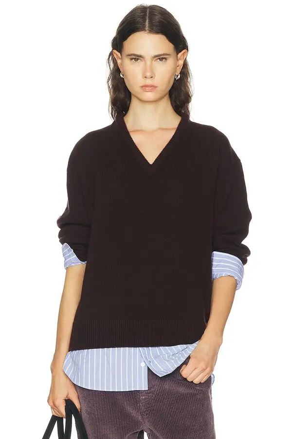 Acne Studios Karooniv Sweater In Brown - Dark Brown