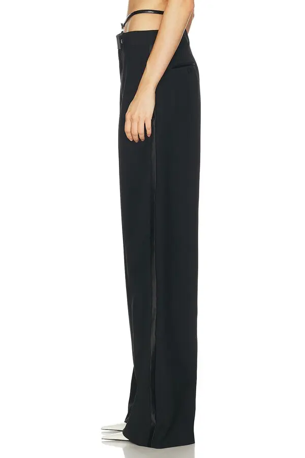 TOM FORD Sharp Slanted Belted Tuxedo Wide Leg Pant