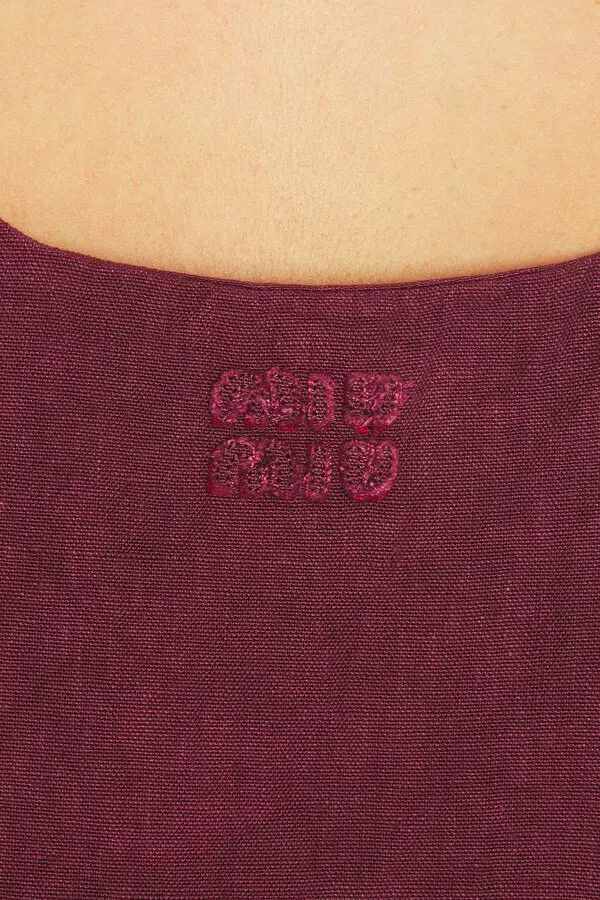 Miu Miu Lino Dress - Bordeaux