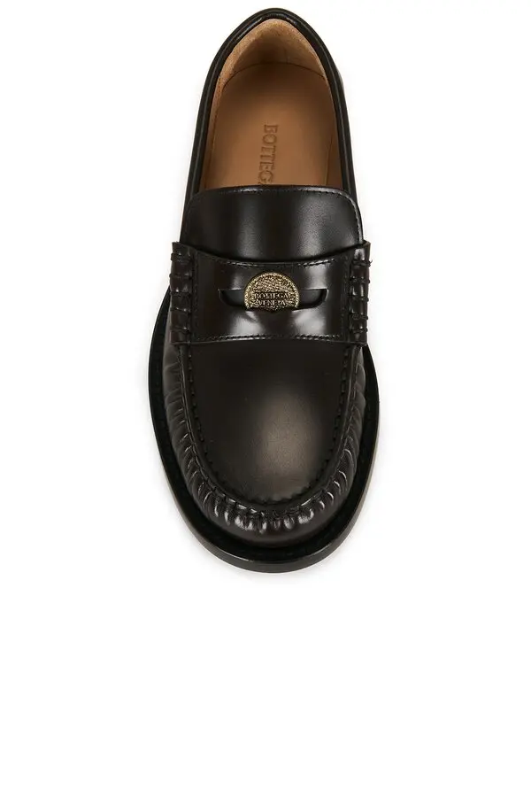 Bottega Veneta Leather Loafer In Brown - Ristretto