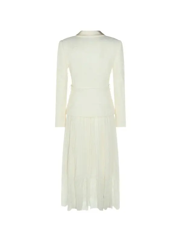 SELF-PORTRAIT Shawl Collar Midi Dress