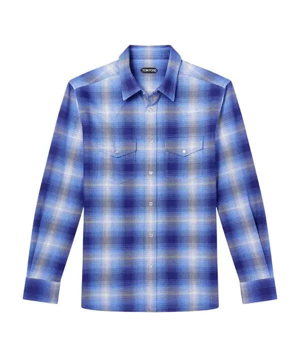 TOM FORD Slim-fit Checked Cotton-flannel Shirt