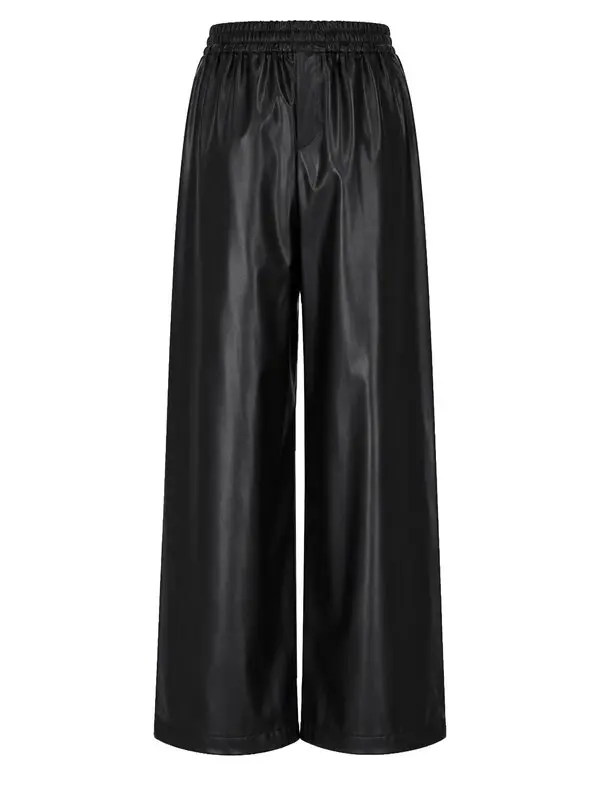 MAISON MARGIELA Pantalone Ampio In Ecopelle - Black