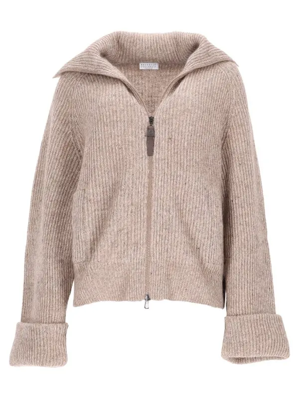 Brunello Cucinelli Cardigan In Cashmere A Coste
