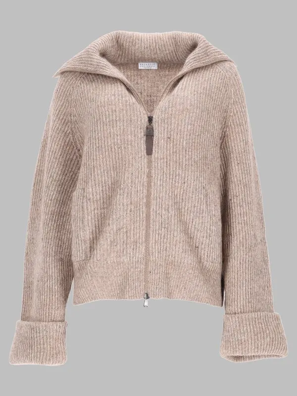 Brunello Cucinelli Cardigan In Cashmere A Coste