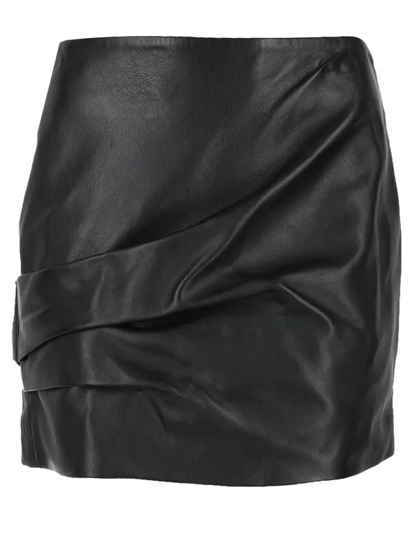 Isabel Marant Étoile Minigonna "agnes" In Pelle - Black