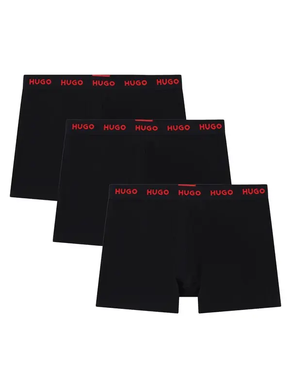 Hugo 3-pack Boxer In Cotone - Black