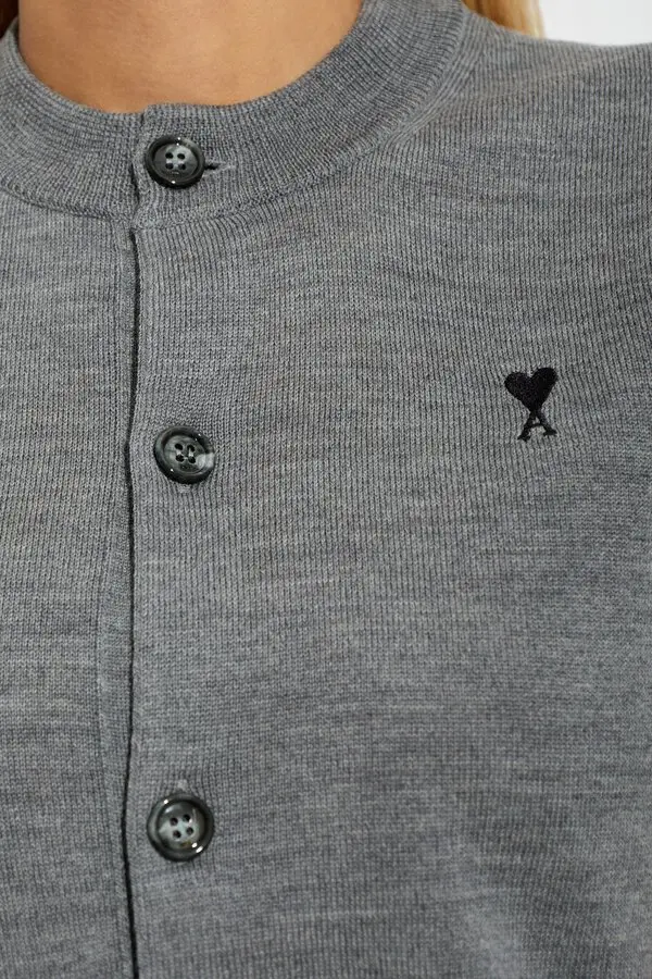 AMI Paris De Coeur Short-sleeve Cardigan