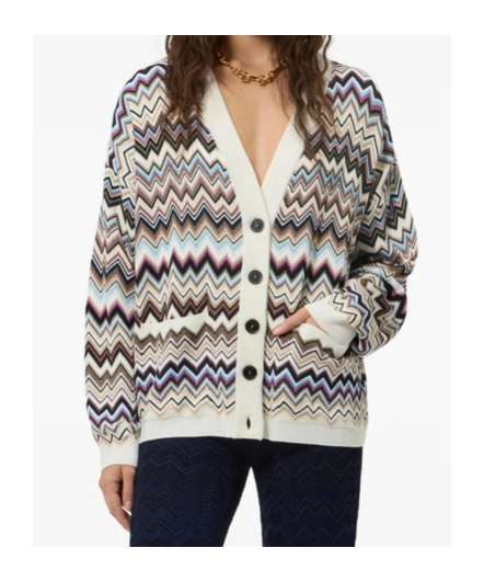 Missoni Zigzag-knit V-neck Cardigan