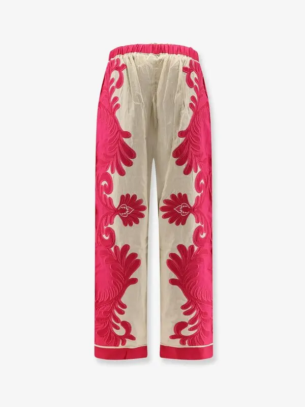 Farm Rio Embroidery Trousers - Nude