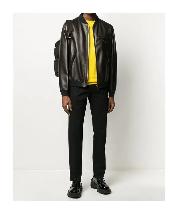 Prada Long-sleeved Leather Jacket