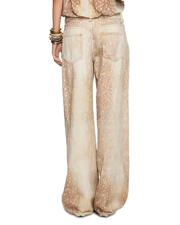 Lioness Uptown Cotton High Rise Wide Leg Jeans - Fawn