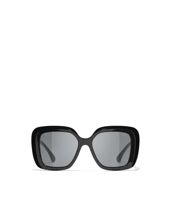 Chanel Geometric Frame Sunglasses - Black