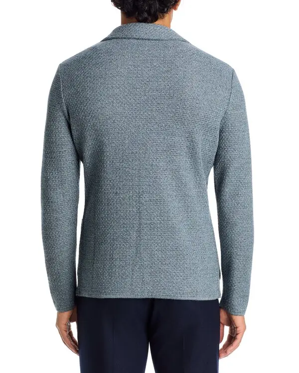 MAURIZIO BALDASSARI Wool Basketweave Slim Fit Sweater Jacket - Aluminium