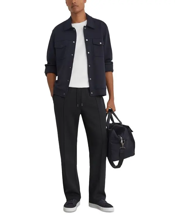 REISS Form Straight Fit Drawstring Jogger Pants - Navy