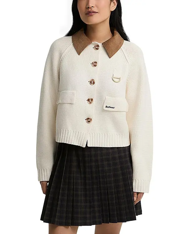 Barbour Alverstone Knitted Cardigan Jacket - Ecru