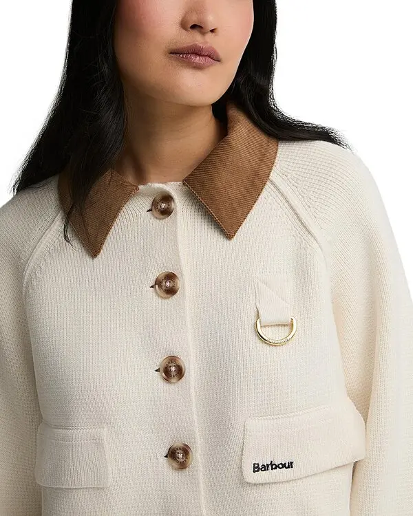 Barbour Alverstone Knitted Cardigan Jacket - Ecru