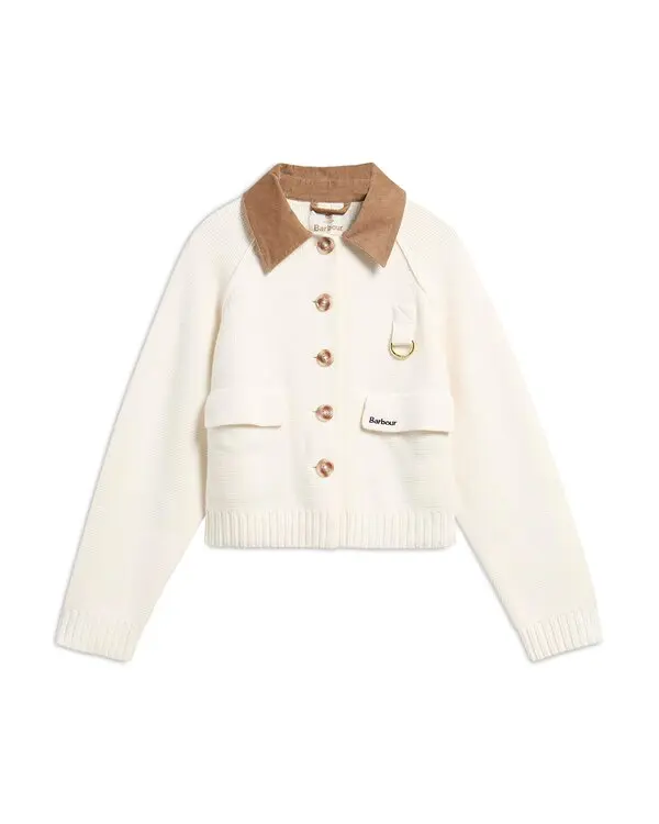 Barbour Alverstone Knitted Cardigan Jacket - Ecru