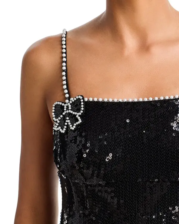 Aqua Sequinned Beaded Mini Dress Exclusive