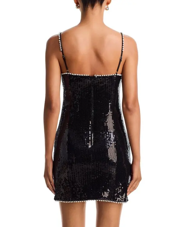Aqua Sequinned Beaded Mini Dress Exclusive