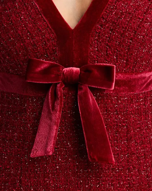 Aqua Sleeveless Tweed Bow Detail Dress Exclusive