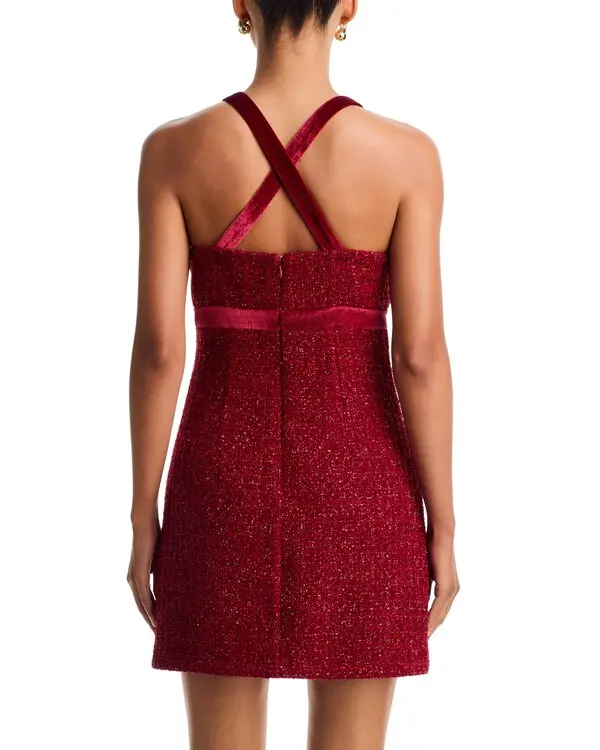 Aqua Sleeveless Tweed Bow Detail Dress Exclusive