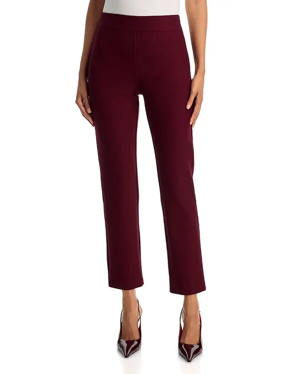 Aqua Ponte Slim Stretch Pants Exclusive - Dark Red