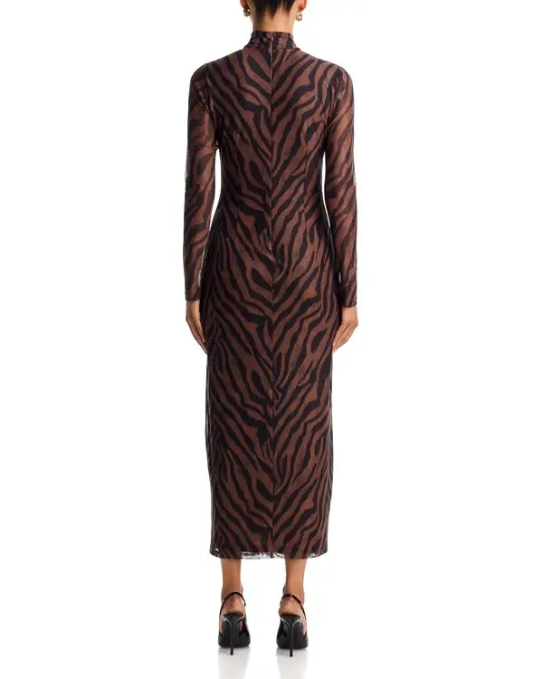 Aqua Mesh Mock Neck Maxi Dress Exclusive