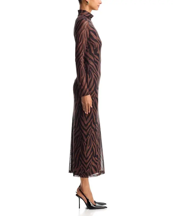 Aqua Mesh Mock Neck Maxi Dress Exclusive