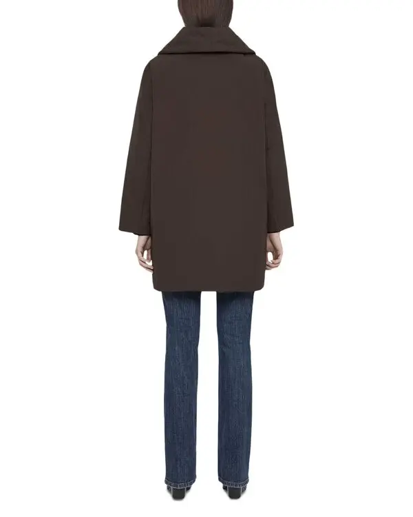 ALLSAINTS Darcie Button Front Puffer Coat - Espresso Brown