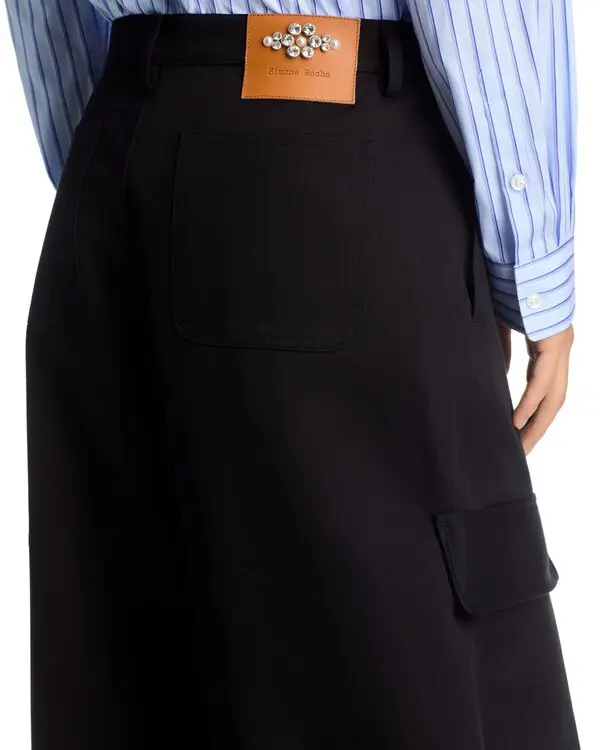 Simone Rocha Cotton Cargo Balloon Panel Trousers
