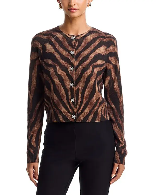 Aqua Ziger Cashmere Cardigan Exclusive - Brown Multi