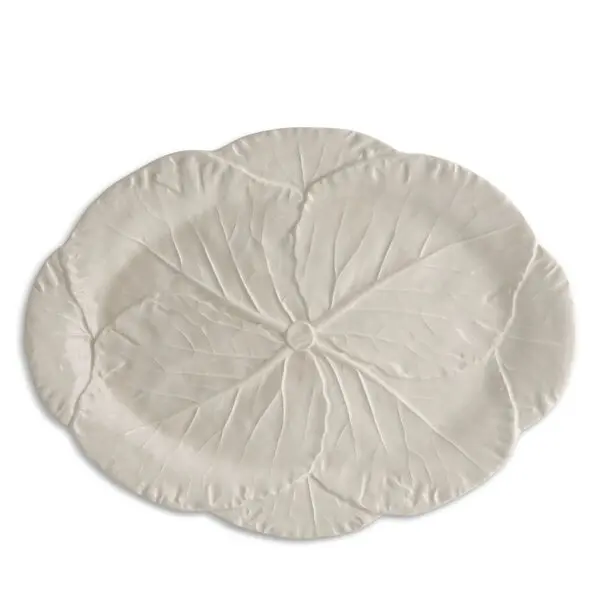 BORDALLO PINHEIRO Cabbage Earthenware Beige Oval Platter 17