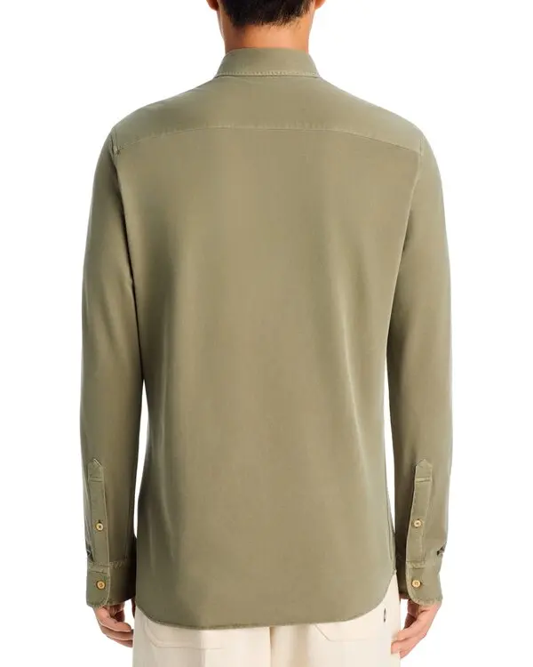 Faherty Brand Costa Pique Cotton Blend Button Front Shirt