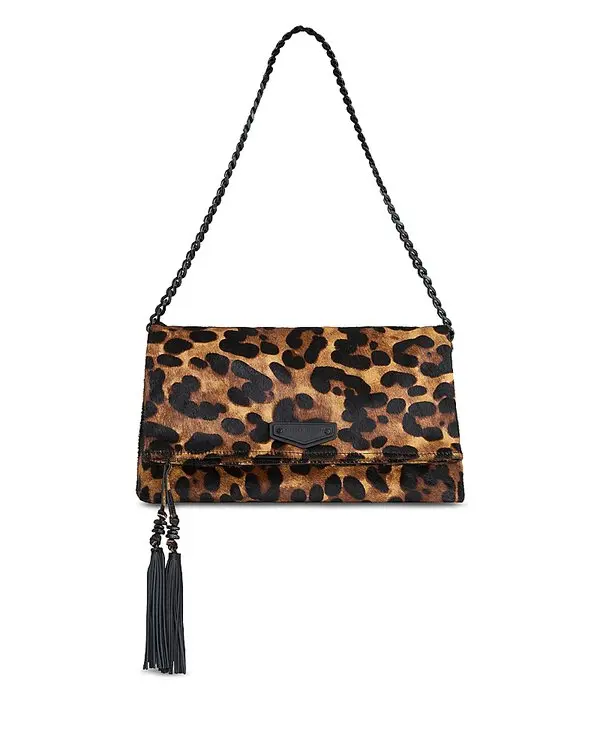 Rebecca Minkoff Tessa Medium Leopard Print Calf Hair Convertible Clutch - Leopard/black