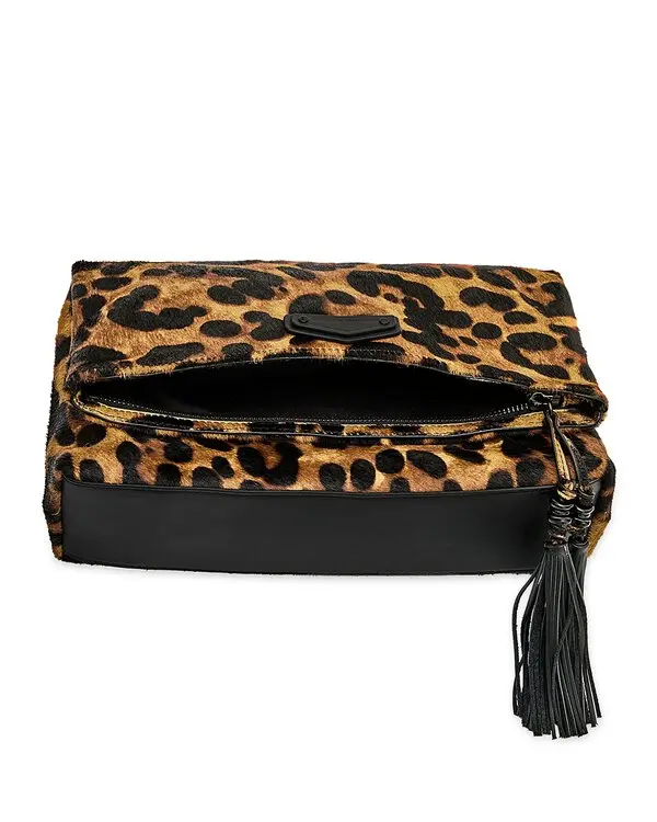 Rebecca Minkoff Tessa Medium Leopard Print Calf Hair Convertible Clutch