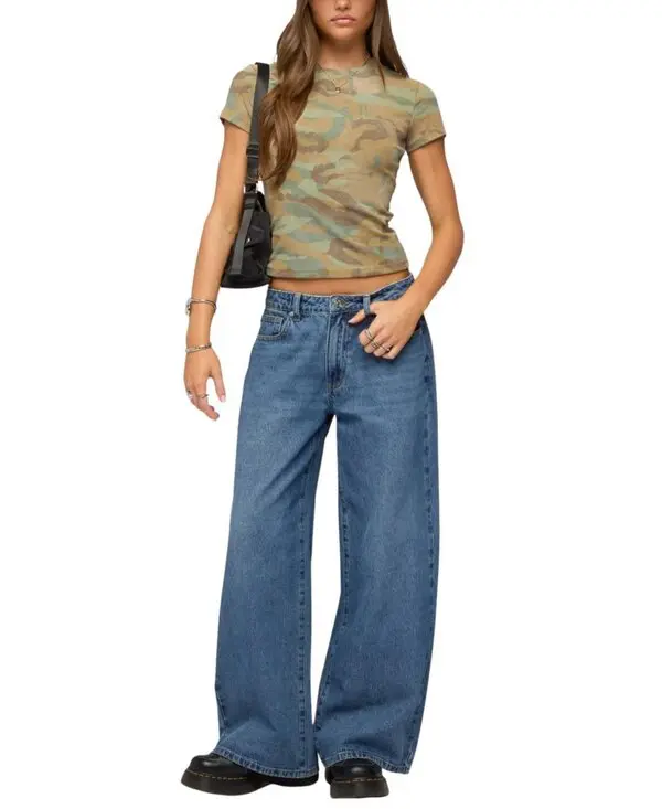 EDIKTED Chasidy Camo T Shirt