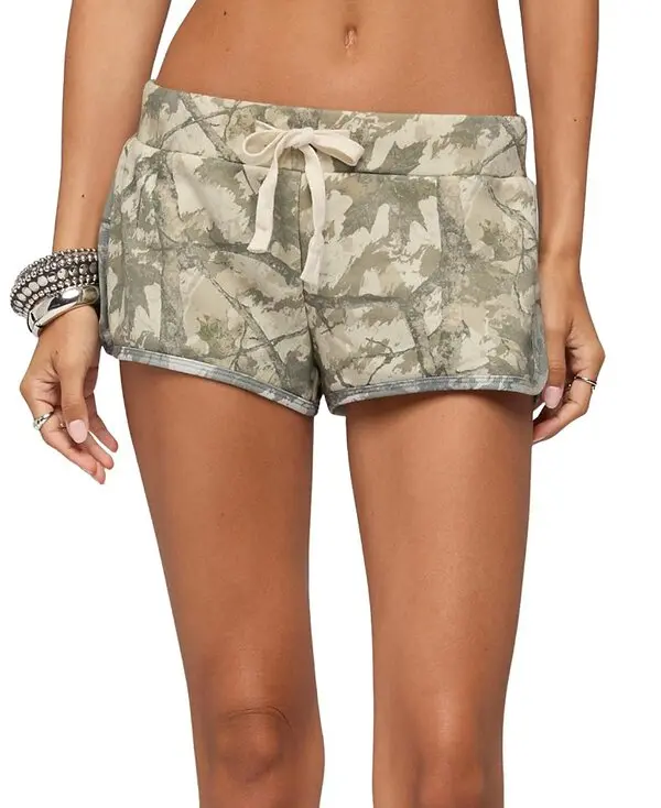 EDIKTED Harlie Camo French Terry Shorts - Mix