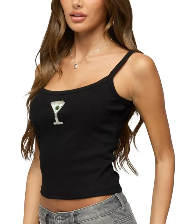 EDIKTED Martini Babe Ribbed Tank Top