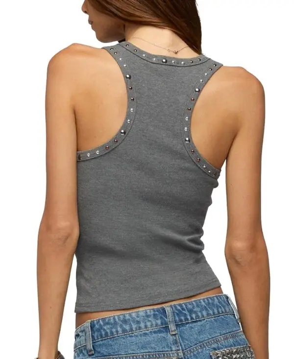 EDIKTED Charis Studded Ribbed Tank Top