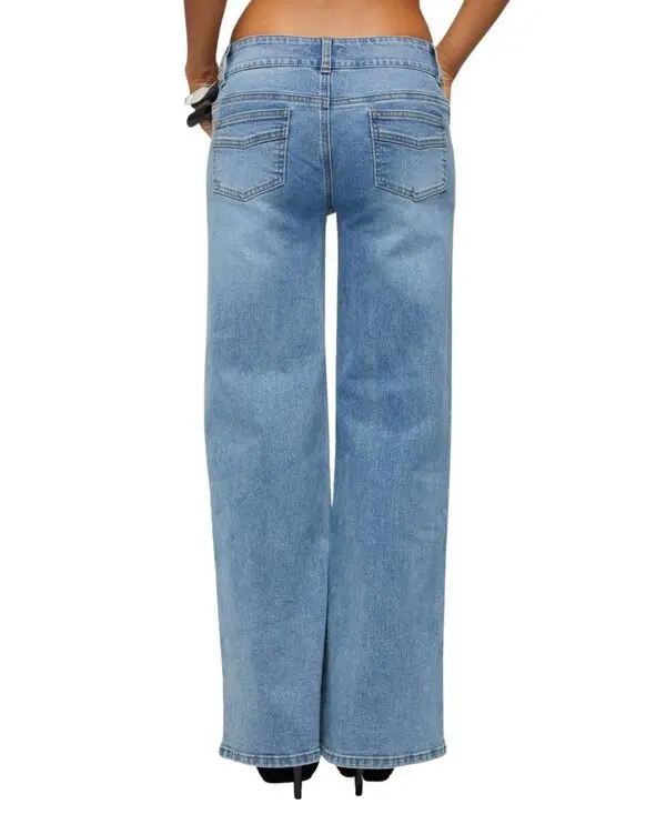 EDIKTED Dale Low Rise Straight Leg Stretchy Jeans