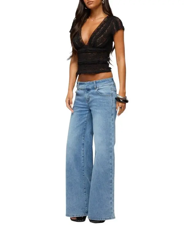 EDIKTED Dale Low Rise Straight Leg Stretchy Jeans